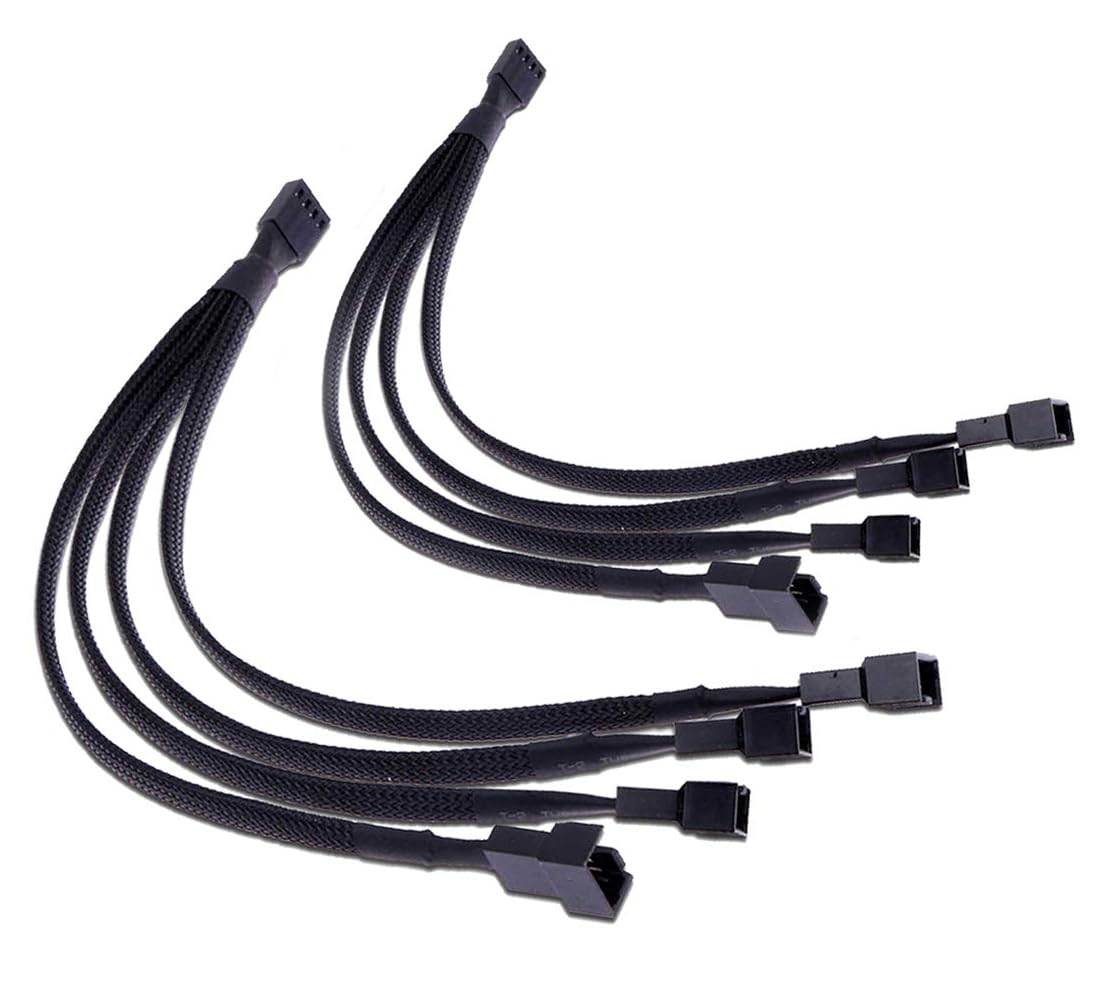 Buy VIP GADGETS PWM Fan Splitter Adapter Cable Sleeved Braided Y ...