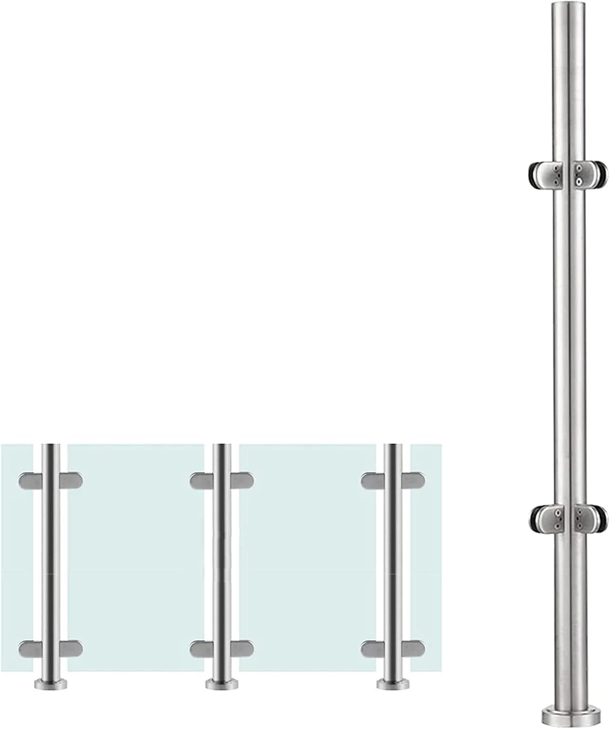 Amazon.com: Commercial Glass Railing Post Glass Balustrade Railing Post ...
