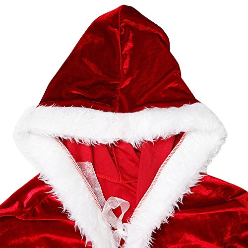 Zuozee Mrs Santa Claus Costume,Santa Cape Xmas Costumes,Velvet Hooded ...