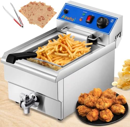 Amazon.com: Newhai Electric Deep Fryer 12.3QT Commercial Countertop ...