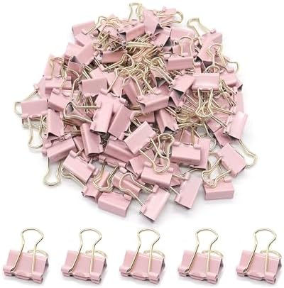 Amazon.com : Light Pink Binder Clips, Mini Paper Clip, Small Paper ...