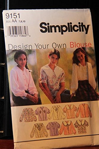 Simplicity Pattern 9151 Size AA 7,8,10 - Girls' Blouse: Simplicity ...