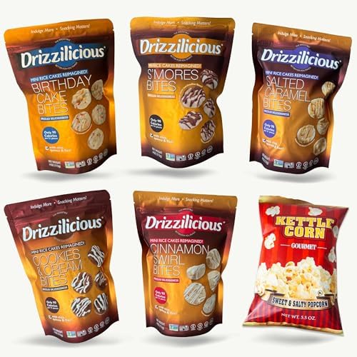 Amazon.com: Drizzilicious Mini Rice Cakes Variety Pack - Rice Crisps ...