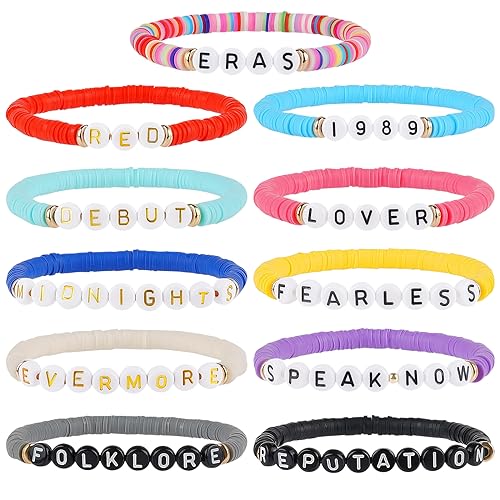AUAUY 11pcs Taylor Friendship Bracelets, Album Beaded Bracelets for ...