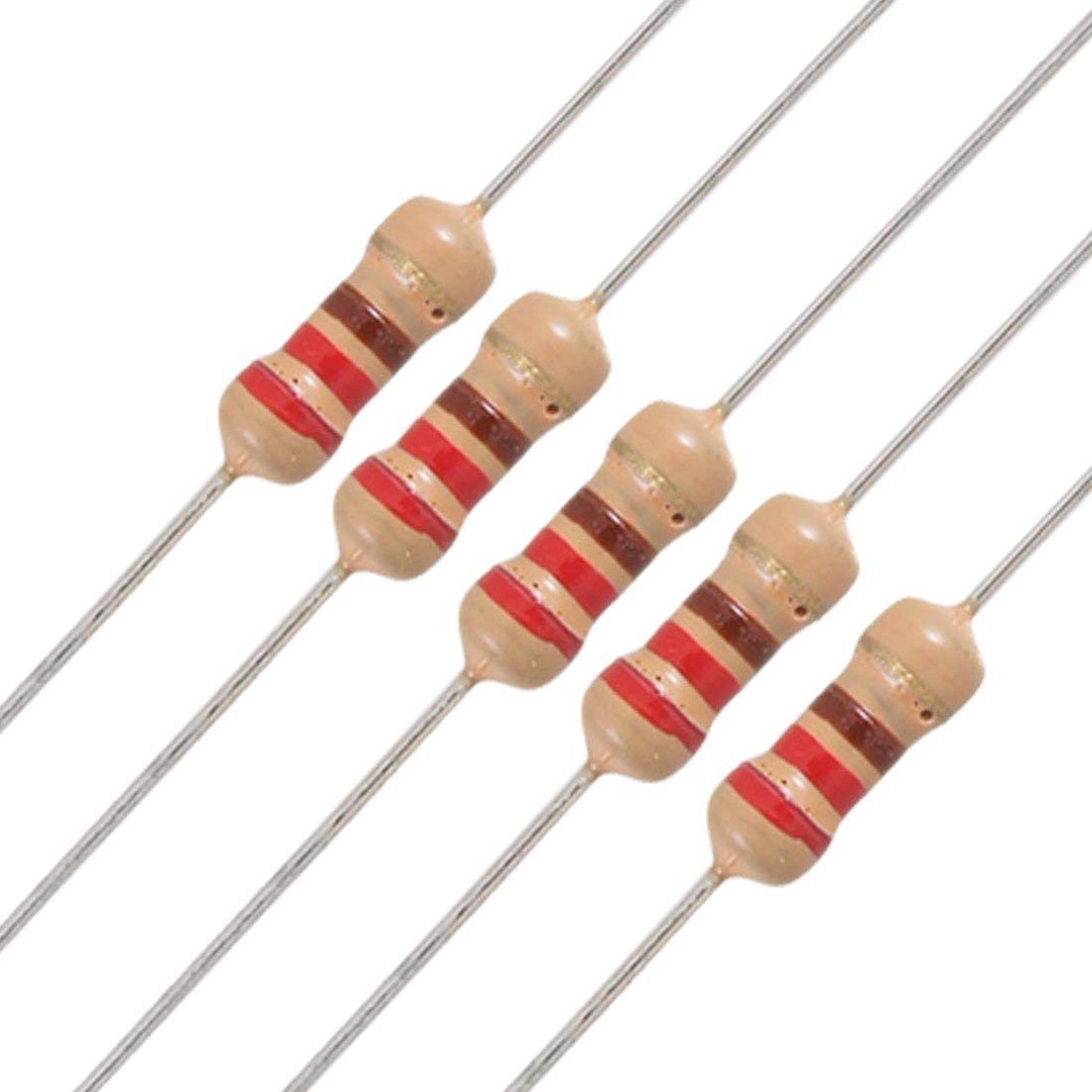 INVENTO 10Pcs 220 Ohm Carbon Film Resistor 1 4 W Resistance 0 25 Watt