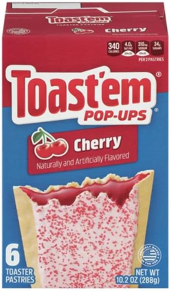 Amazon.com: Toast'em Pop Ups Cherry (6 Toaster Pasteries) Net WT 10.2 ...