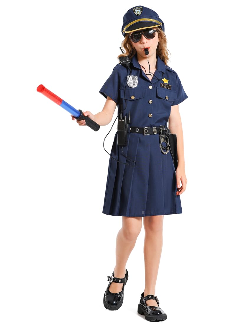 Snapklik.com : IBQ Halloween Police Officer Costume Dress Girls Kids ...