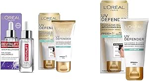 L'Oréal Paris Kit Con Protector Diario FPS50+ Anti-Brillo UV Defender y Serum Facial de ...