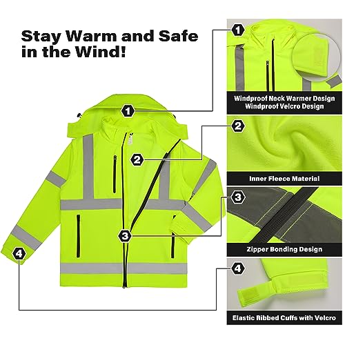 Snapklik.com : SHORFUNE High Visibility Reflective Softshell Safety ...