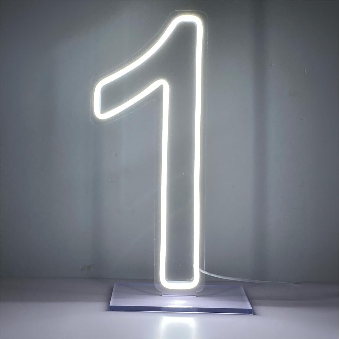 Amazon.com : LED Neon Signs Number 1 Birthdays Decor Neon Lights Party ...