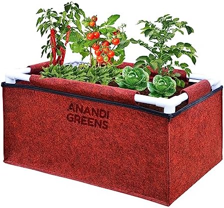 MASHKI HDPE Rectangular Grow bag, 250 GSM-UV Treated, with PVC Support ...