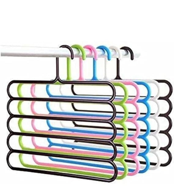 Smoni Multi-Purpose 5 Layers Trouser Hanger Set of 5, Magic Closet ...