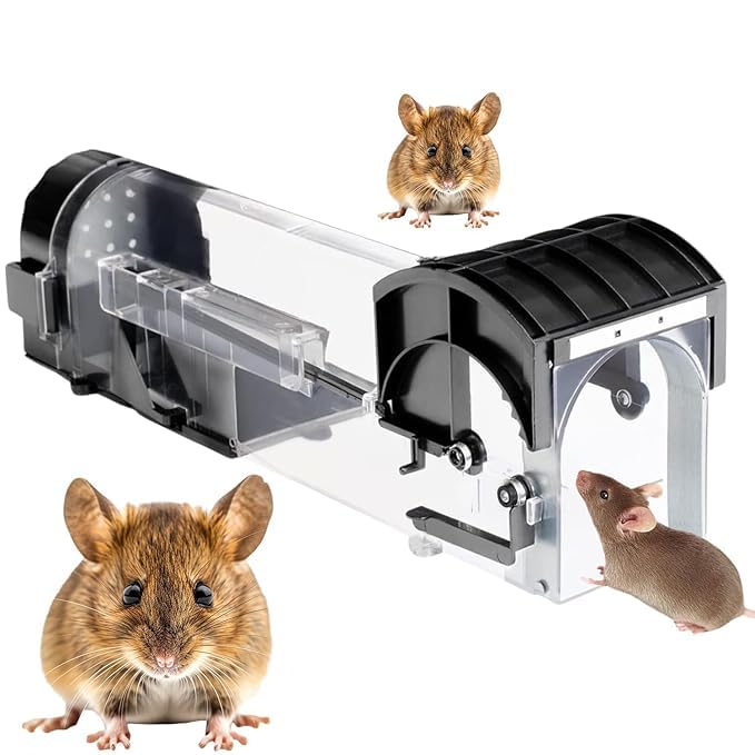 DNRA Rat Trap Cage for House Garden Patio, 32cm Transparent Rat Catcher ...