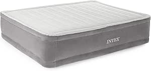 Intex Comfort Plush Elevated Dura-Beam Airbed with Built-in Electric Pump, Bed Height 18", Queen ...