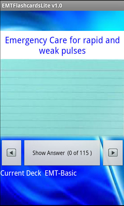 EMT Flashcards Lite - App on the Amazon Appstore