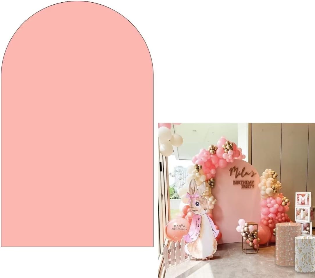 Amazon.com : Iydamc Pink Arch Backdrop 4x7ft Pure Color Arched Covers ...