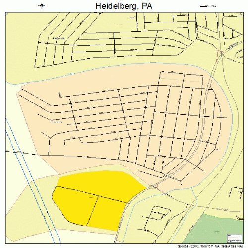 Large Street & Road Map of Heidelberg, Pennsylvania PA - Printed poster ...