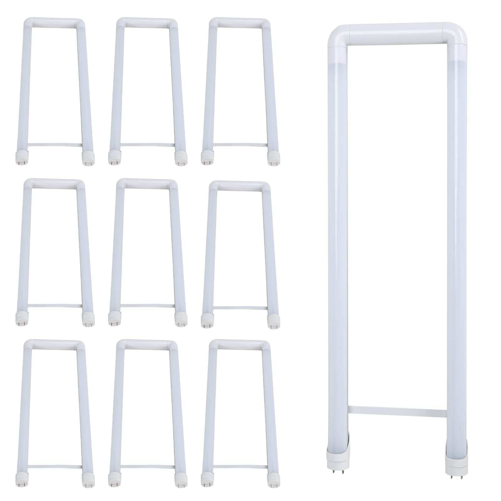 Xapolu 2FT U Shaped LED Tube Lights 15W 2100lm, 5000K Daylight White ...