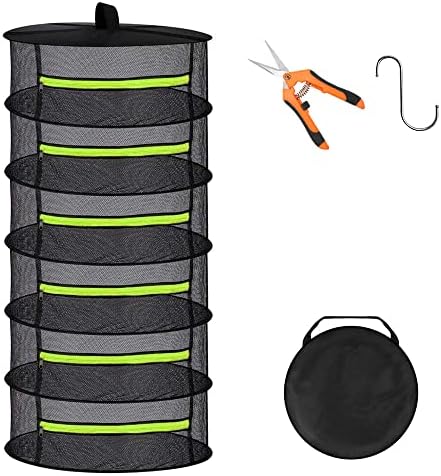 Herb Drying Rack 6 Layer 2ft Drying Net,Comes with a Zipper and Hook ...