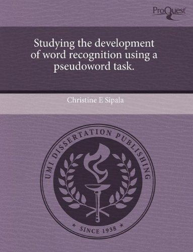 Buy Studying the Development of Word Recognition Using a Pseudoword ...