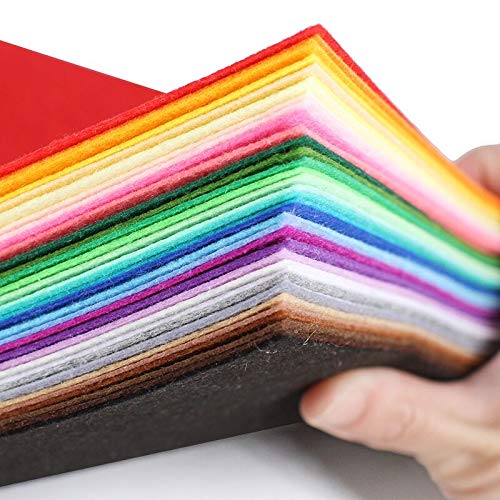 20pcs 30 x 30cm 1mm Thick Stiff Felt Fabric Sheets Assorted Colours ...