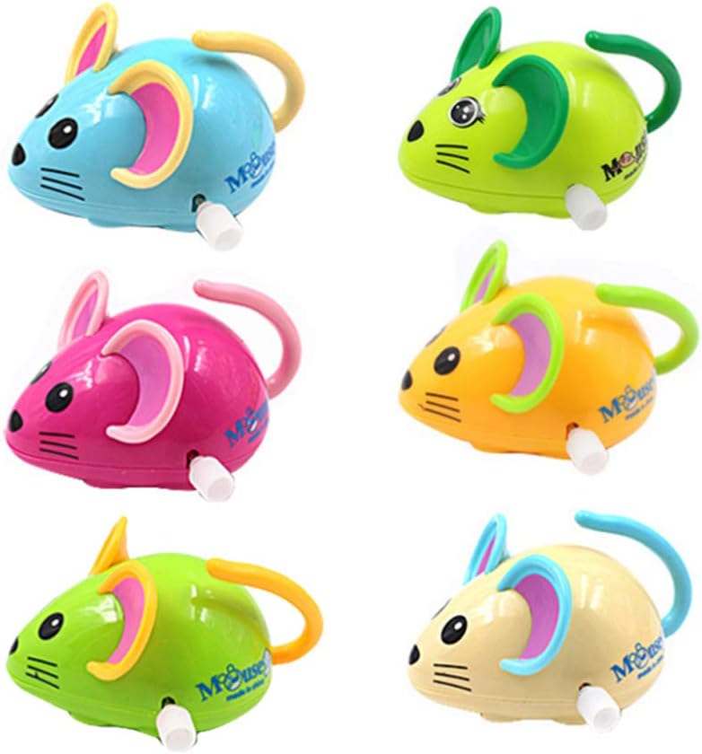 NUOBESTY 6pcs Wind Up Toys Mouse Clockwork Toy Figure Animal Walking ...