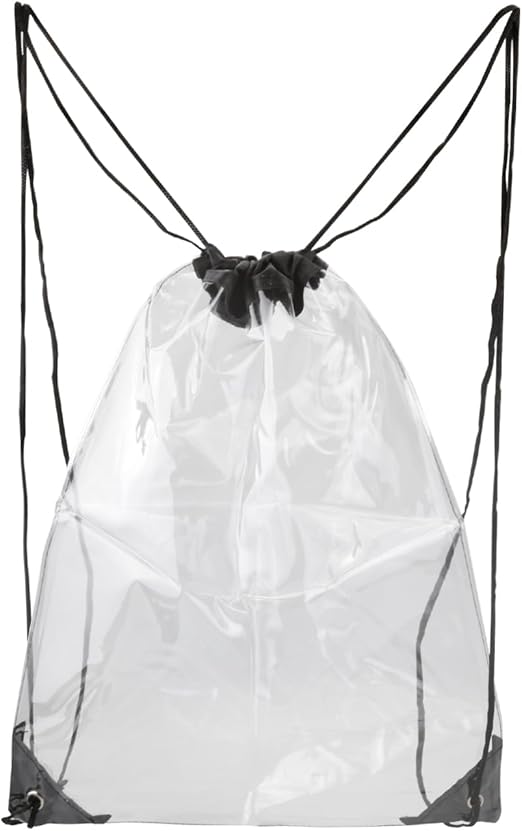 Rumyve Drawstring Fitness Bag,PVC Clear Drawstring Bag,Waterproof Sports Backpack String ...