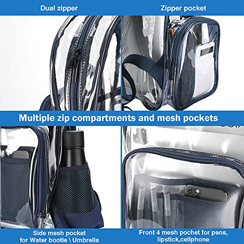 ProCase Heavy Duty Clear Backpack, See Through Backpacks Transparent Clear Large Bookbag for ...