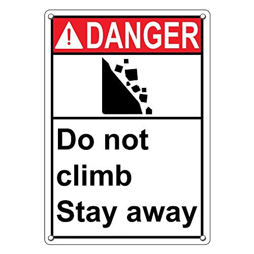 Amazon.com: Weatherproof Plastic Vertical ANSI Danger Do Not Climb Stay ...
