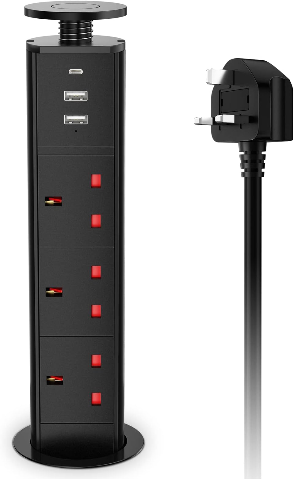 HANNELORE Pull Up Plug Sockets with USB C PD20W, Pop Up Sockets ...