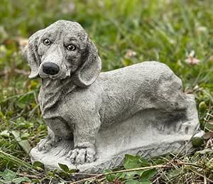 Amazon.com: Dachshund Puppy Figurine Concrete Dachshund pet Statue Mini ...