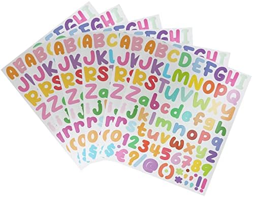 Self Adhesive Vinyl Letter Number Symbol Stickers Kit, 6 Sheets ...
