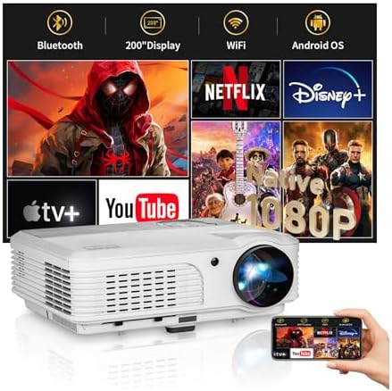 Amazon.com: Smart LED Projector 4K Home Theater, Outdoor WiFi6 ...