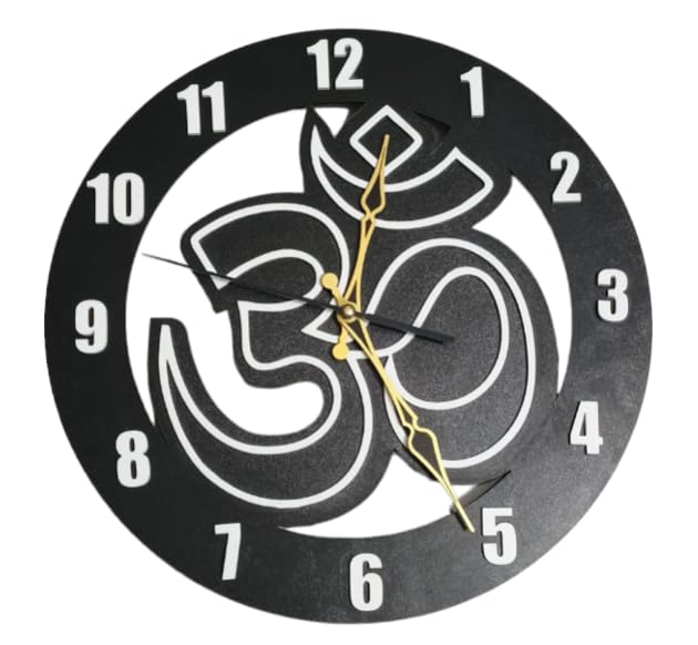 Buy Hindu Om Symbol Wall Clock - 12x12 cm, Black MDF - Spiritual Home ...