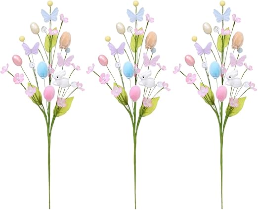 Amazon.com: 3 Pack Artificial Easter Spray Vine with Pastel Easter Eggs ...