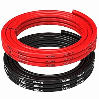 MMOBIEL 8 AWG - 10mm² Battery Electrical Cable Red and Black 1.5 m / 5 ...