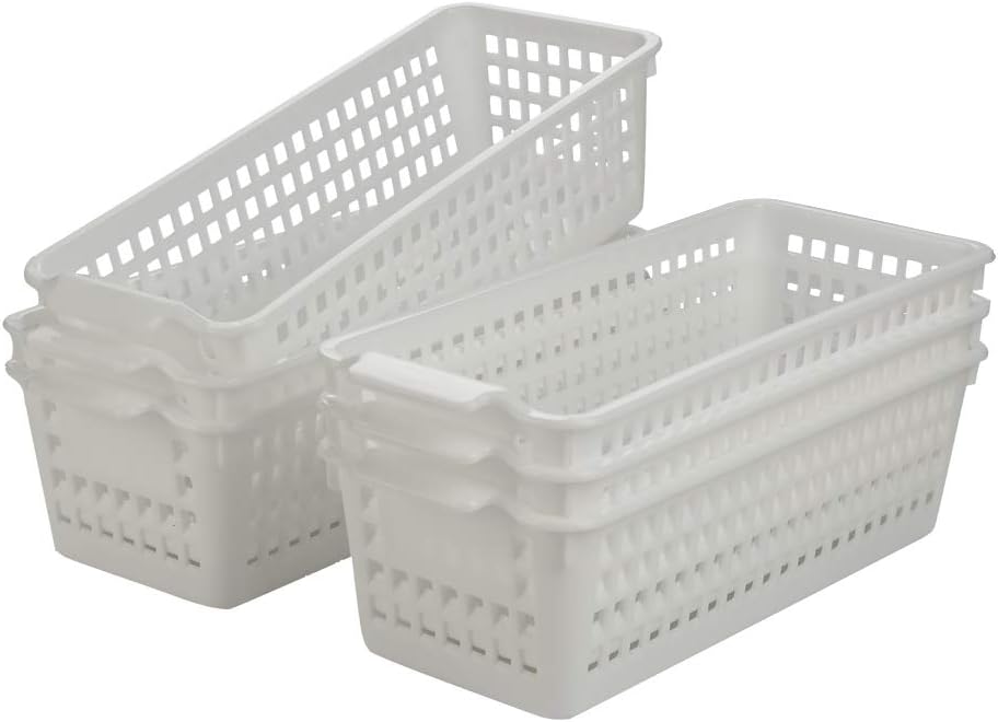 Amazon.com: Fiazony 6-Pack Small Plastic Storage Baskets / Trays ...