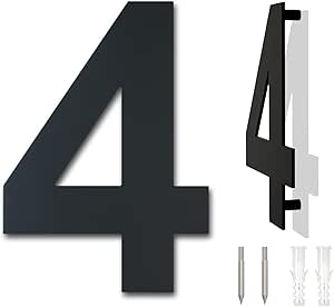 Large Black Brushed Modern House Number -230mm Height - Made of Solid ...