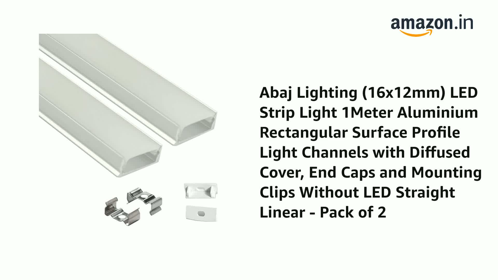Watch Abaj Lighting ﹙16x12mm﹚ LED Strip Light 1Meter Aluminium ...