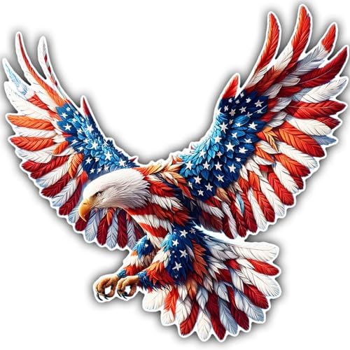 Amazon.com - American Flag Bald Eagle Sticker 4 Inch - American Flag ...