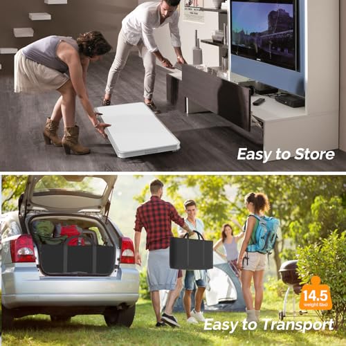 VINGLI 43" Portable Bar Table, 3-Tier Shelves, Carry Bag，Mobile Bar ...