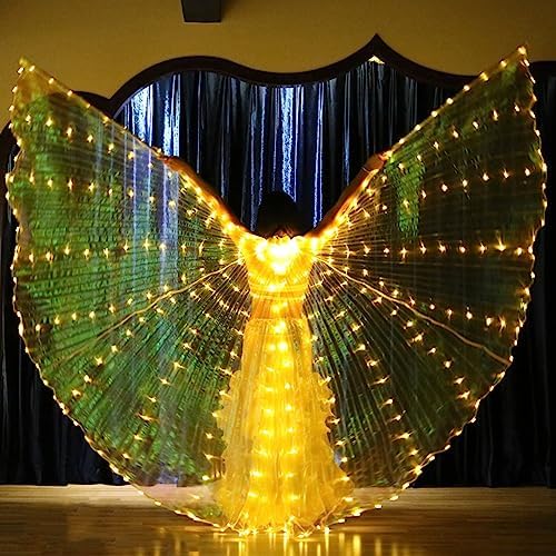 LED Isis Wings, Belly Dance Wings Colorful LED Butterfly Wings with ...