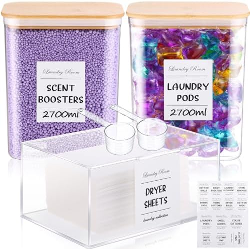 Amazon.com: POLRAI 3 Pack Laundry Room Organization Storage Containers ...