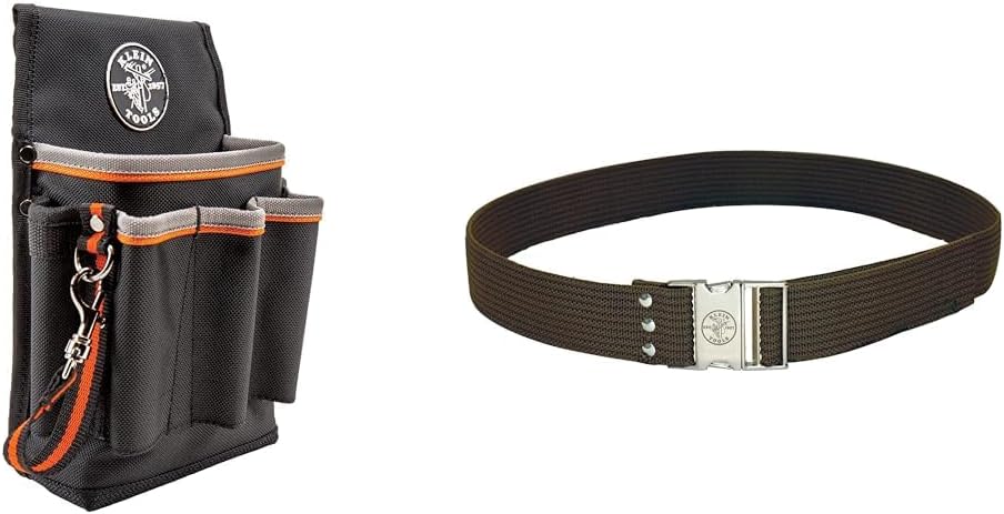 Klein Tools 5241 6-Pocket Electrician Pouch and 5225 48-Inch Waist ...