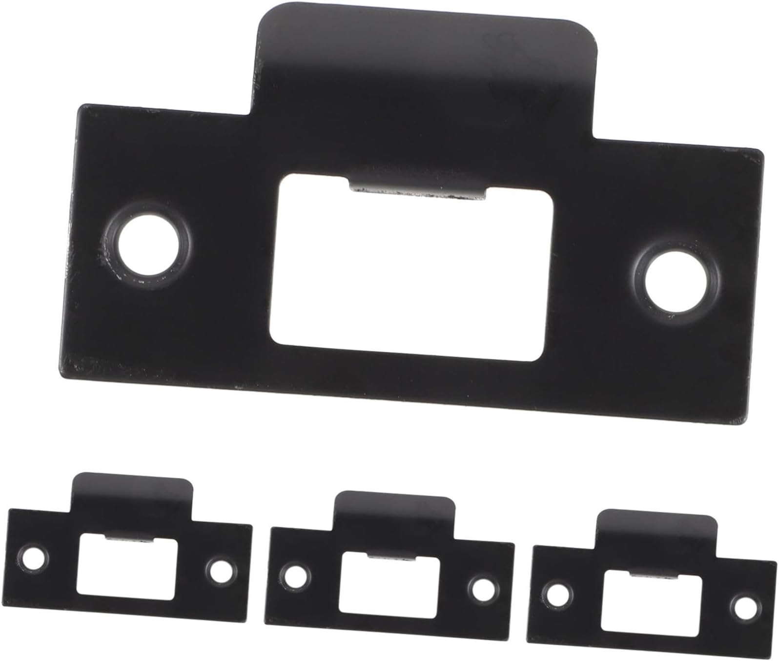 DOITOOL 4PCS Door Strike Plate Black, Black Deadbolt Strike Plate ...