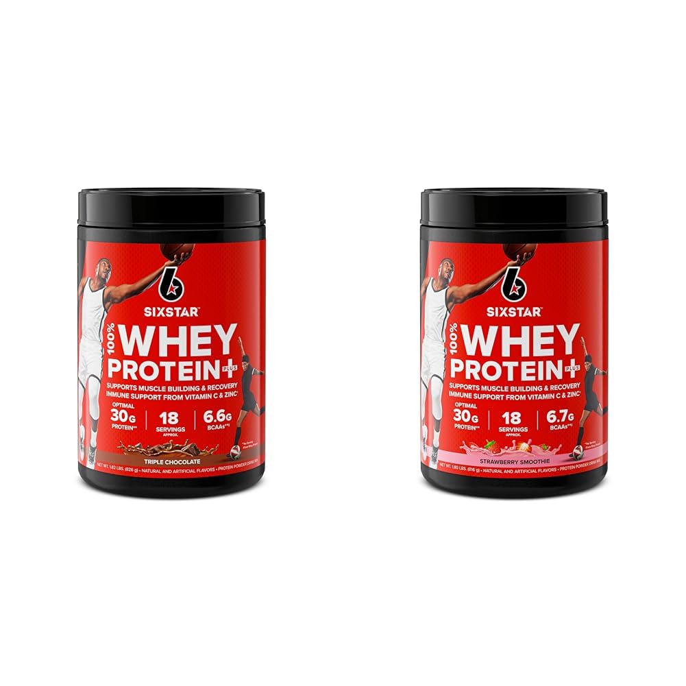 Buy Six StarElite Series 100% Whey Protein Plus Triple Chocolate 1.8lbs ...
