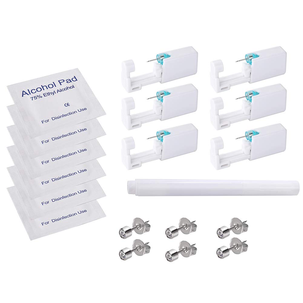 Buy Self Ear Piercing ,New Star Tattoo 6 Pack Safety Ear Piercing Kit ...