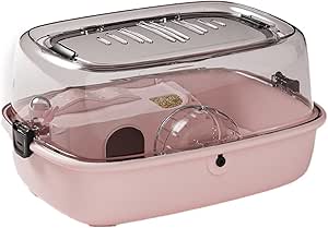 Amazon | TOMMYFIELD ハリネズミケージ ハムスターケージ アクリル 天窓オープン モルモット 小動物 (ピンク) | TOMMYFIELD | 飼育ケージ 通販