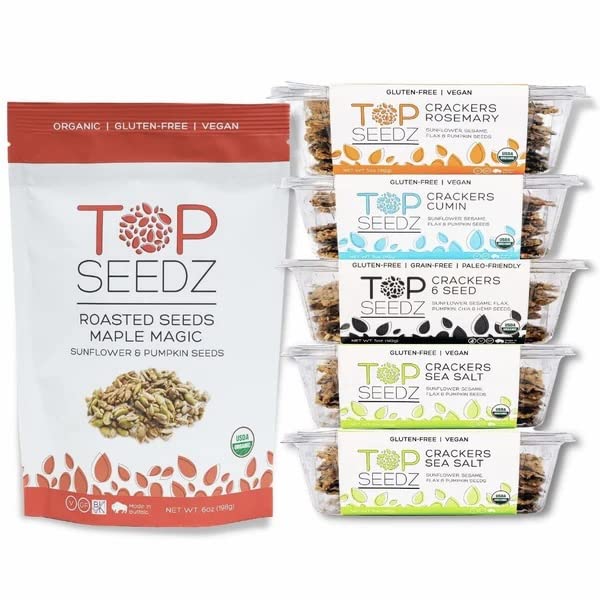 Amazon.com: Top Seedz Deluxe Organic Gluten Free Vegan Seed Crackers ...