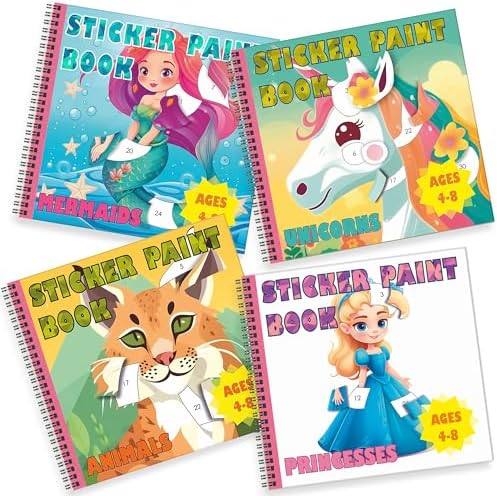 Amazon.com: Kalysky Sticker Paint Books for Kids Ages 4-8,Animals ...